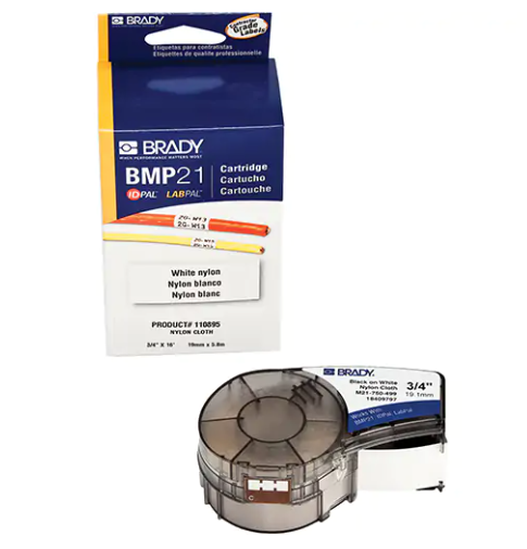 Brady M21-750-499 Label Tape, Permanent Acrylic, 0.75" L x 192" H, Bla ...