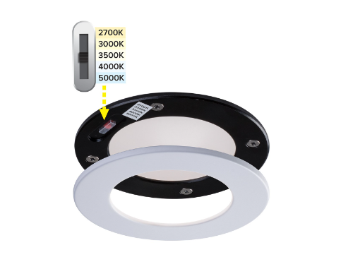 Liteline SLM4-12W-CCT-WHBK 4 Inch SlimLED Recessed Fixture Colour Sele ...