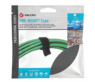 Velcro 31090 1/2" Black Lineal VELCRO Brand ONE-WRAP, 25 Yard Roll ...